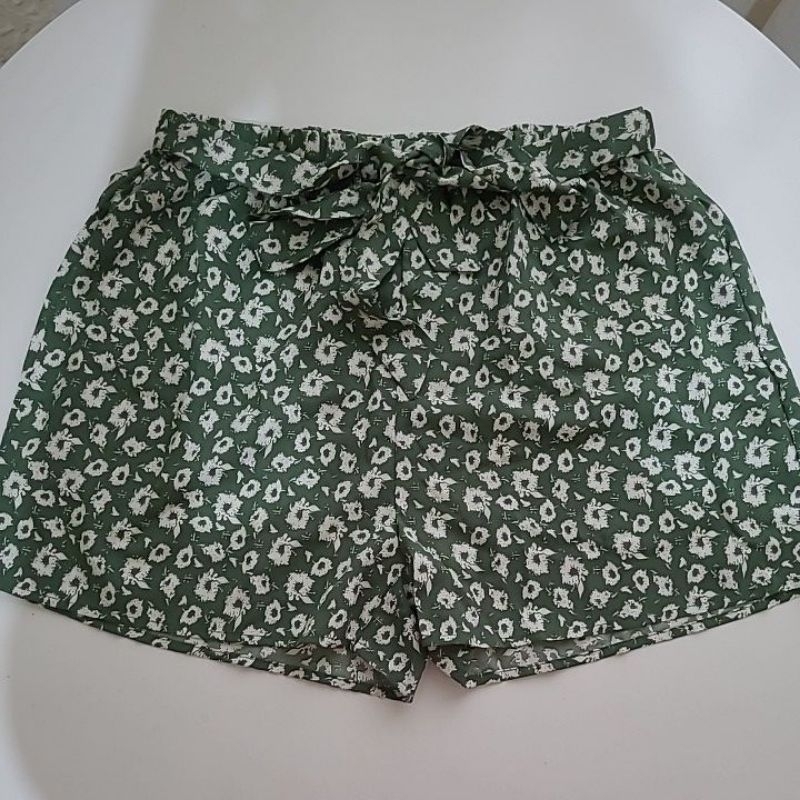 NOVO - Shorts shein verde florido tamanho G | Shopee Brasil