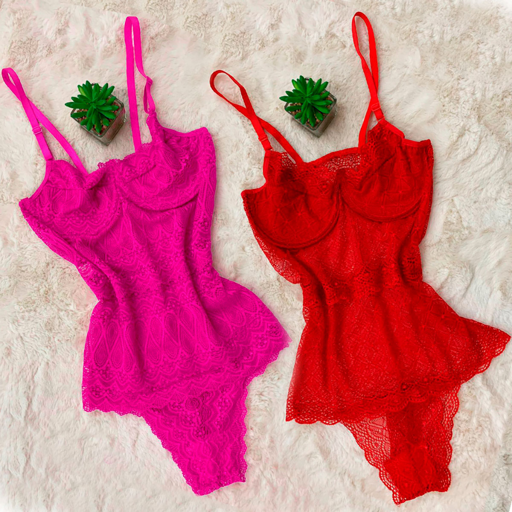 Kit 2 Body de Renda Luxo com Aro | Shopee Brasil