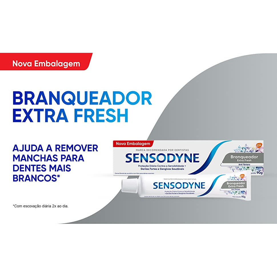 Creme Dental Sensodyne 90g Unidade / Kit com 3 | Shopee Brasil