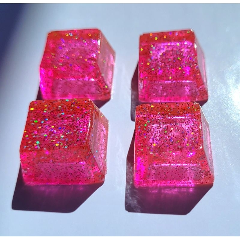 Tecla para teclado Rosa Transparente Glitter | keycaps | teclado ...