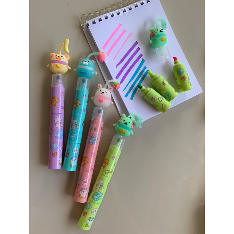 marca texto fofo 3 em 1 | Shopee Brasil