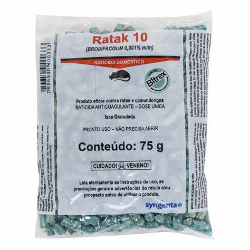 kit 10 unidades Isca Para Ratos Ratak 10-75gr | Shopee Brasil