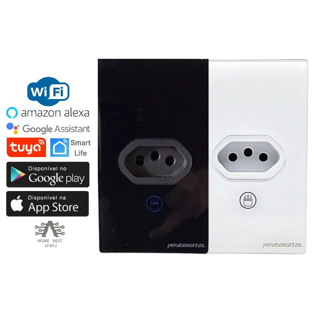 Tomada De Parede 20a Inteligente Wifi Com Medidor Monitoramento De ...