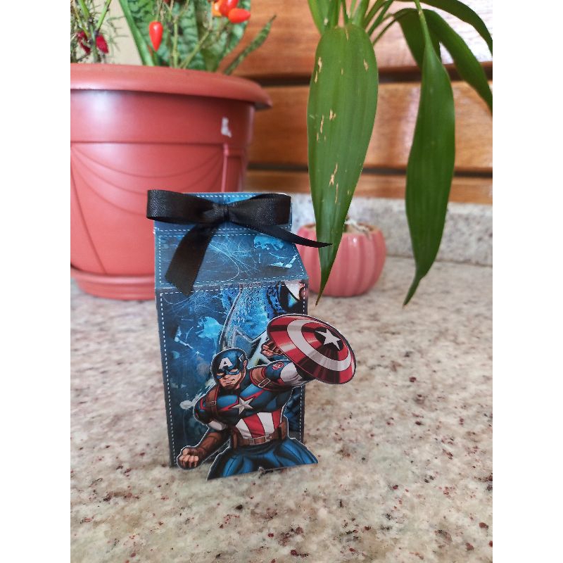 Caixa Milk Decorativa Personalizado Com o Tema Capitão América Para ...