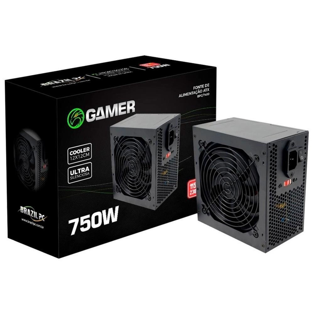Fonte De Alimentação 750w Reais Pfc Ativo Silenciosa Bivolt | Shopee Brasil