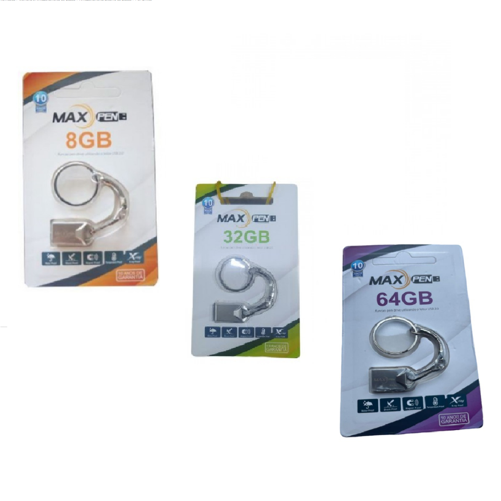 Pen Drive Max Pen 8gb 32gb 64gb fit nano Prata ENTREGA RAPIDA | Shopee ...
