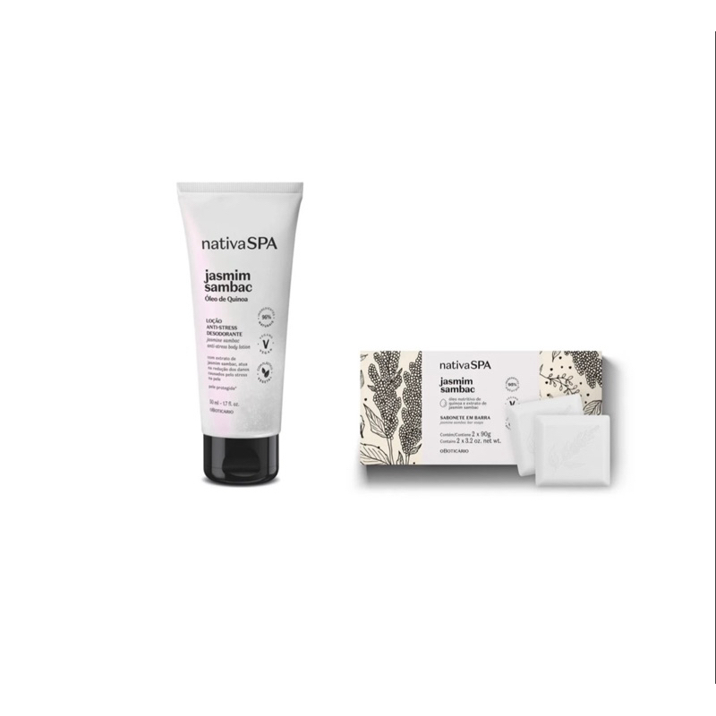 Kit Jasmim Sambac Nativa SPA - Sabonete + Hidratante 50ml | Shopee Brasil