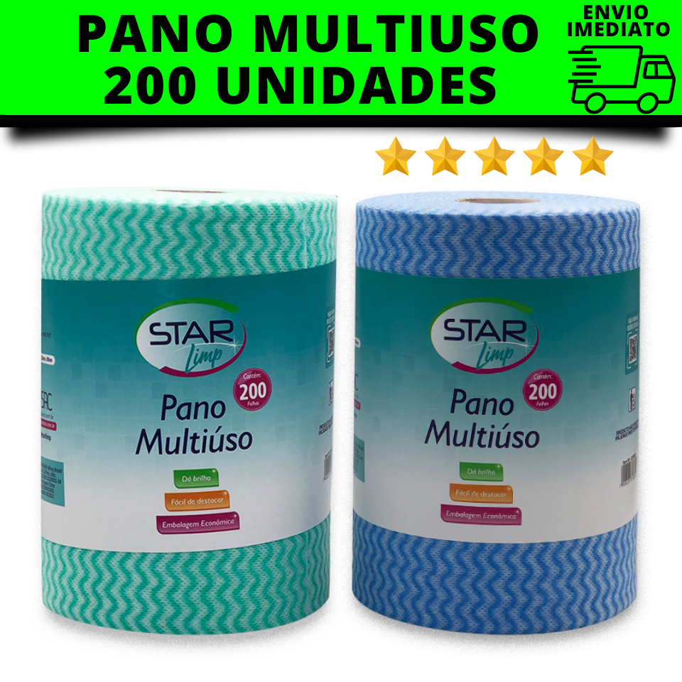 Pano Multiuso Tipo Perflex Limpeza 200 Folhas 20x30cm | Shopee Brasil