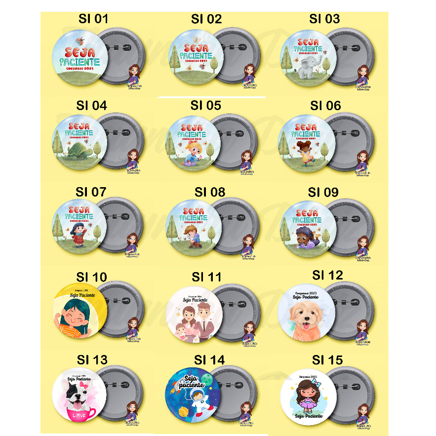 Bottons Infantil Congresso - Seja Paciente | Shopee Brasil