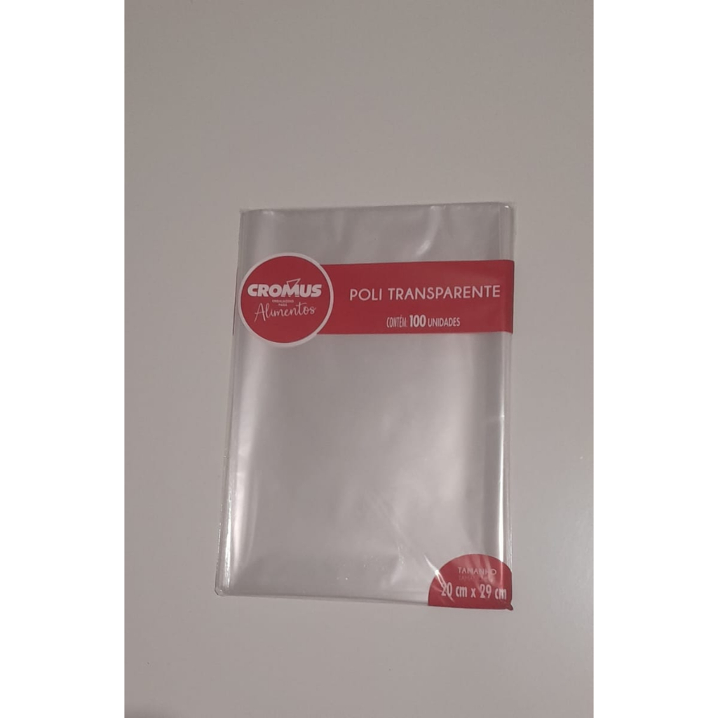Saco Celofane Transparente Cromus 20x29 C 100 Unidades | Shopee Brasil