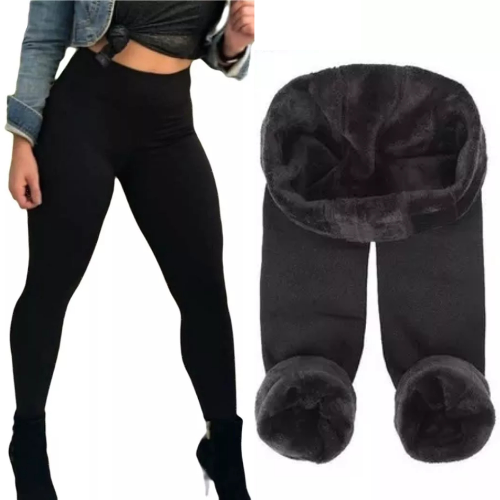 Calça Legging Flanelada Térmica Peluciada 36 a 44 Cintura Alta Leg Alta ...