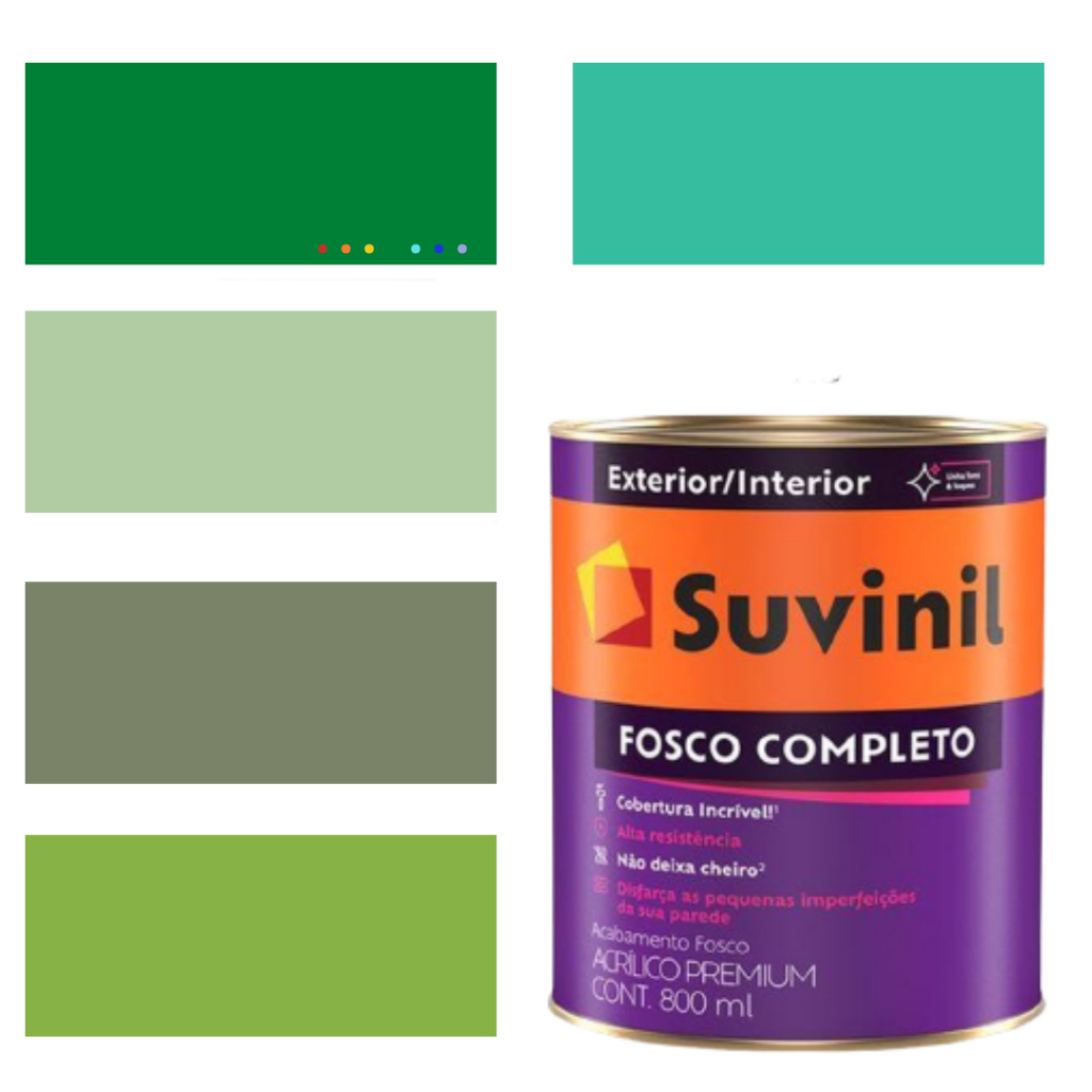 Tinta De Parede Suvinil Fosco Completo Acrílica Premium Cor Verde 800ml ...