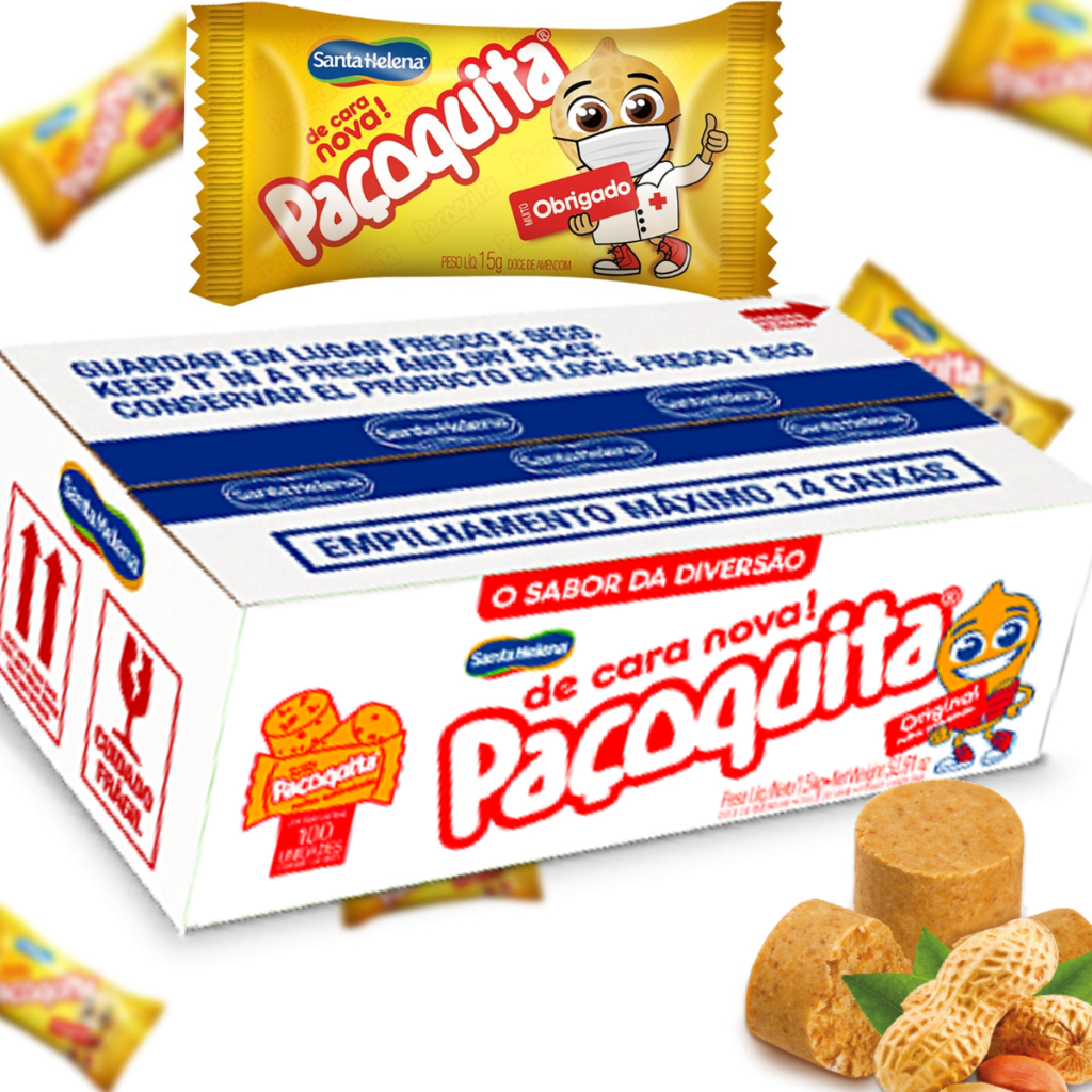 Paçoquita 1,5kg Paçoca Rolha Caixa com 100 Unidades 15g Original ...
