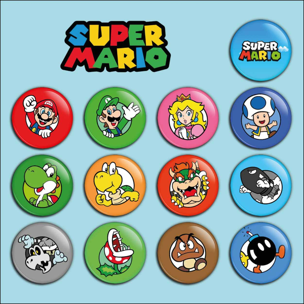 Boton SUPER MARIO BROS 3,8cm anime - Botom botton botons bottoms broche ...