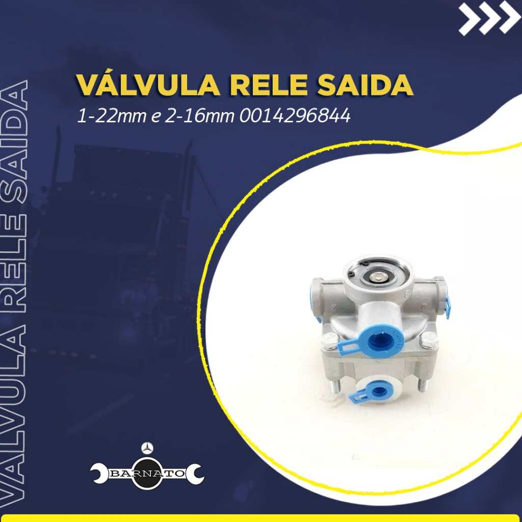 VALVULA RELE SAIDA 1-22MM E 2-16MM 0014296844 | Shopee Brasil