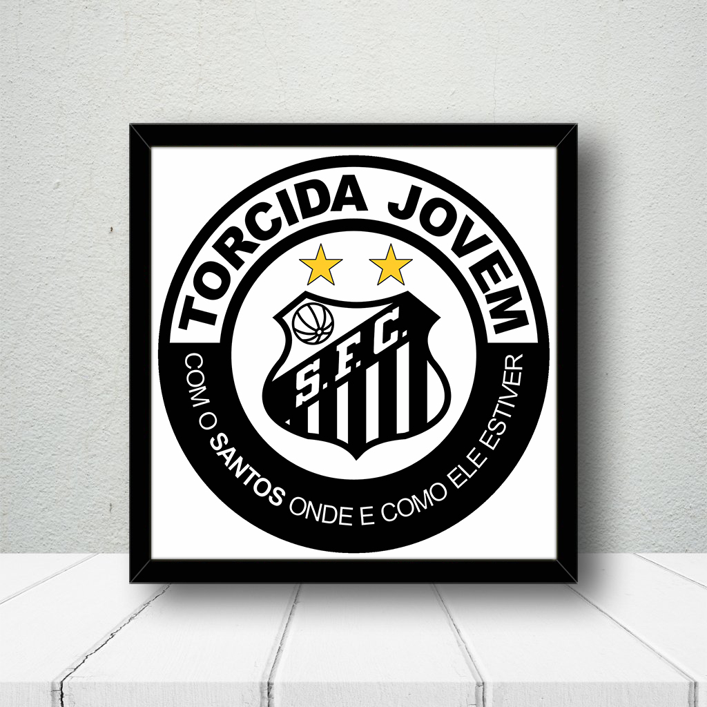 Torcida Jovem Santos, Santos F.C, Quadro com moldura 32x32cm | Shopee ...
