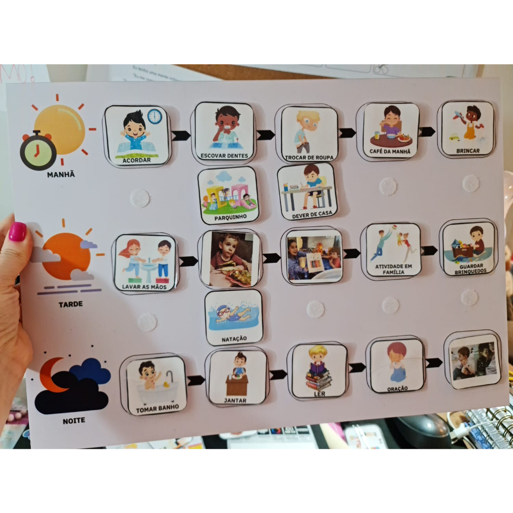ROTINA VISUAL - PLACA A3+CARDS COM VELCRO | Shopee Brasil