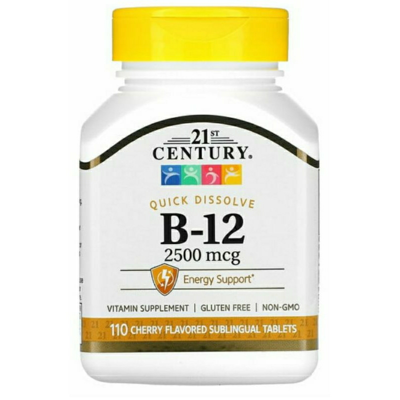 Vitamina B12 2500mcg 110 tablets Importada 21st century (Sublingual ...