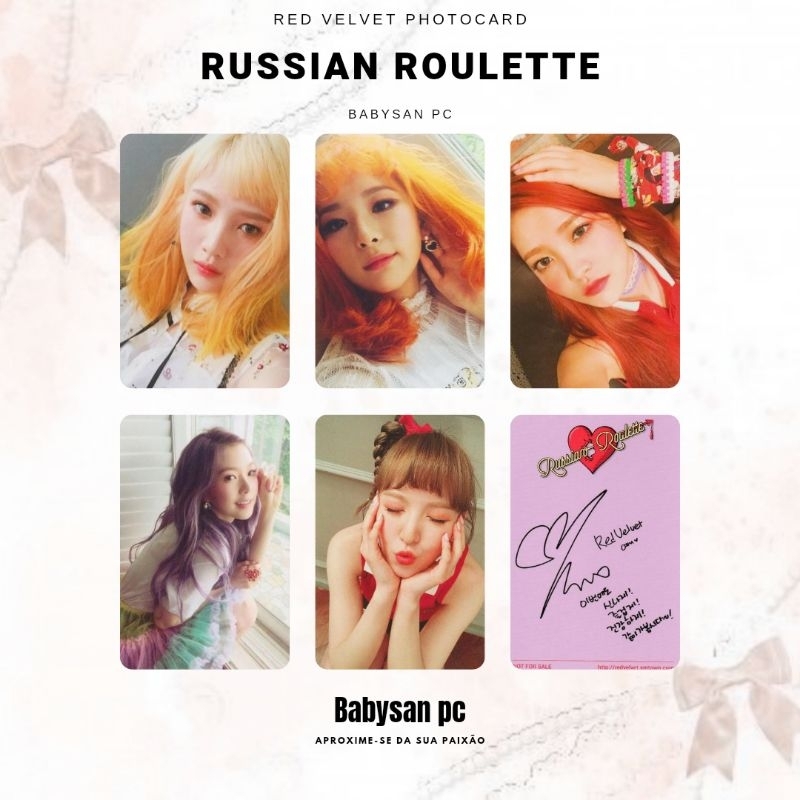 RED VELVET Photocard Fanmade RUSSIAN ROULETTE | Shopee Brasil