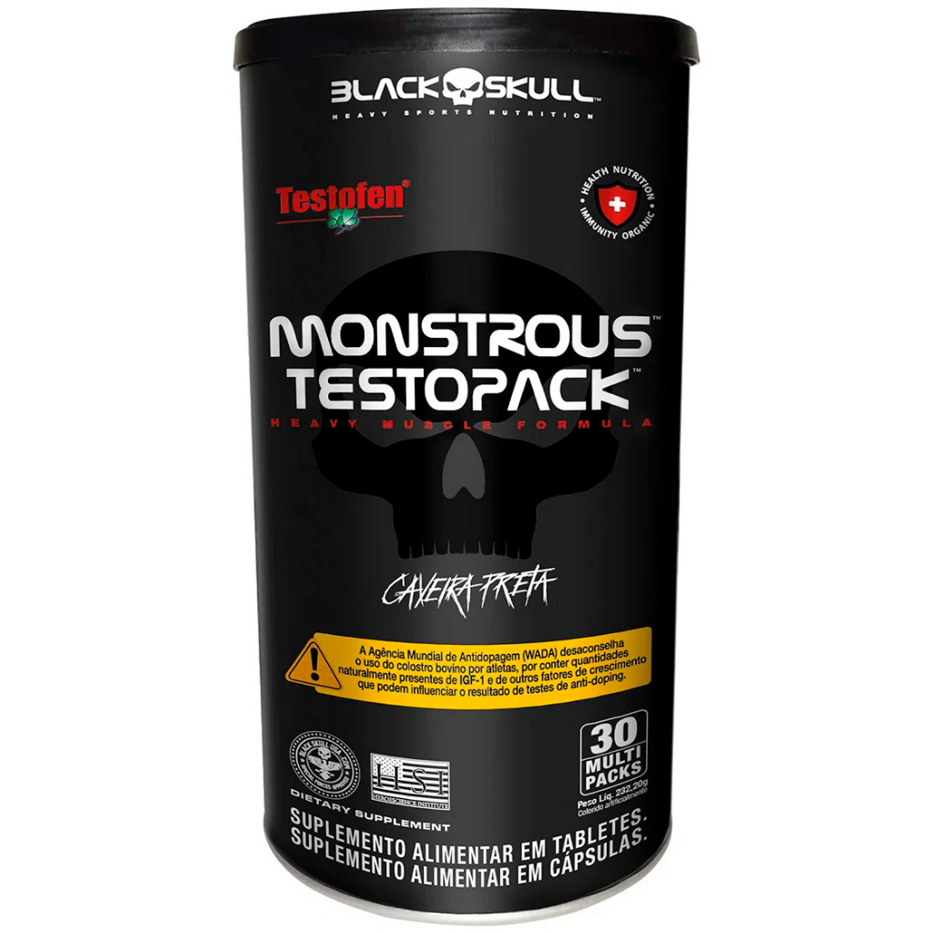 Monstrous Testo Pack - 30 Packs - Black Skull | Shopee Brasil