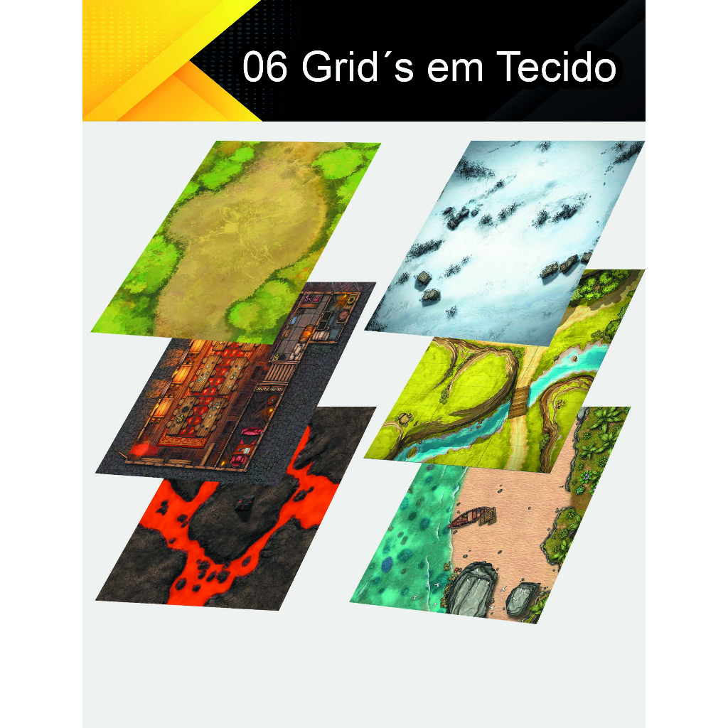 Grid em tecido RPG Castelo Gigante 1 metro x 80cm (dungeons and dragons) Playmat battlemap ...