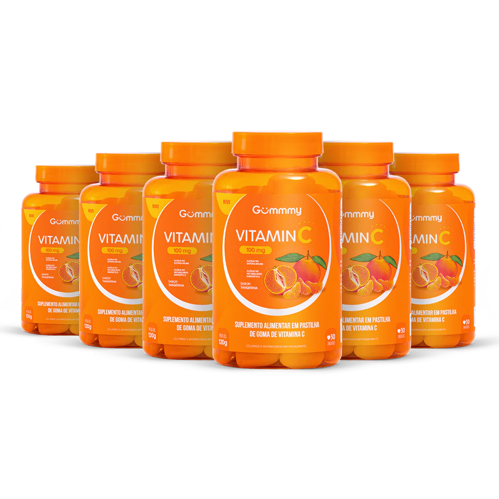 GUMMY - VITAMINA C EM GOMA - 6 POTES / SABOR LARANJA | Shopee Brasil
