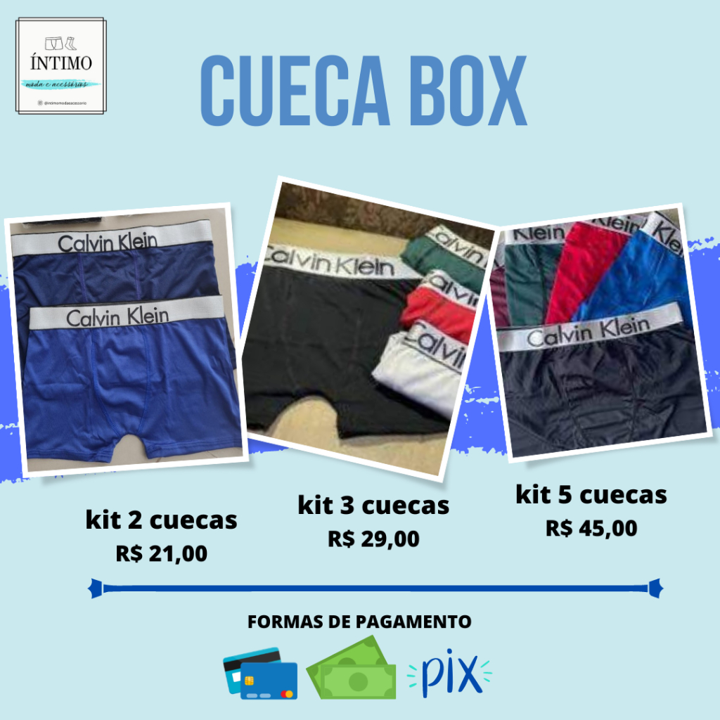 Plus Size Cueca Boxer Kit com 3 cuecas GG2=(XGG) GG3=(EXGG) Masculino ...