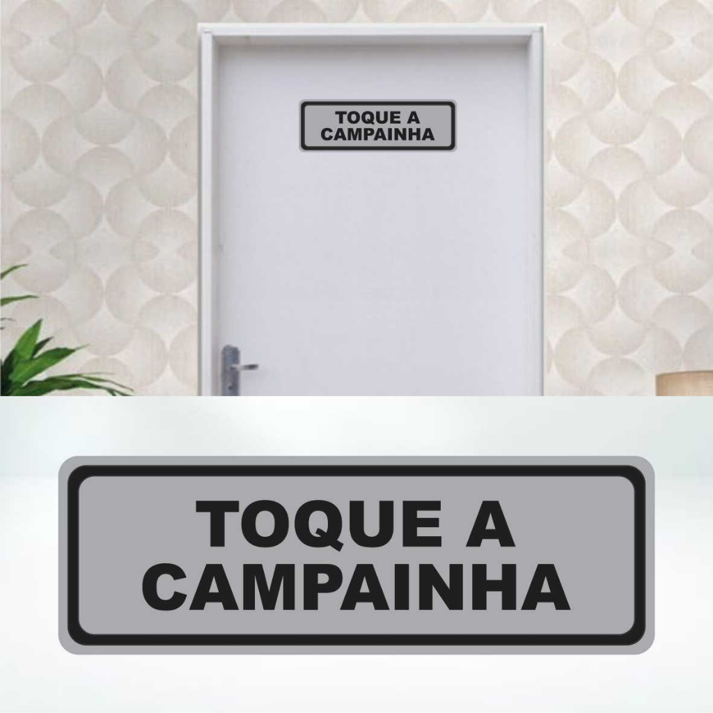 Adesivo Toque a Campainha de Identificação de Setor, Salas, Ambientes e ...