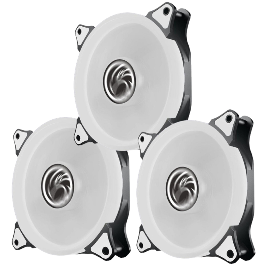 Kit 3 Cooler Fan Led Branco para Gabinete Pc Gamer Molex 3 Pinos Anel ...