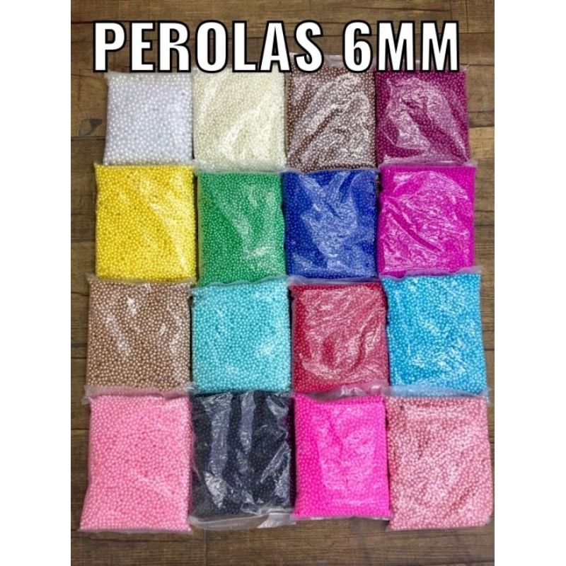 Pérolas ABS 6mm com furo passante 250 unidades para artesanato | Shopee ...