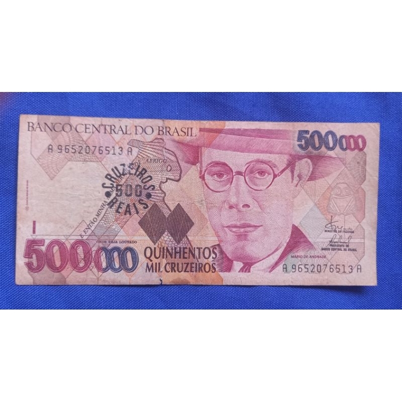 C 236* - 500 Mil Cruzeiros 1993 com Carimbo de 500 Cruzeiros Reais - Elimatec Moedas Antigas ...