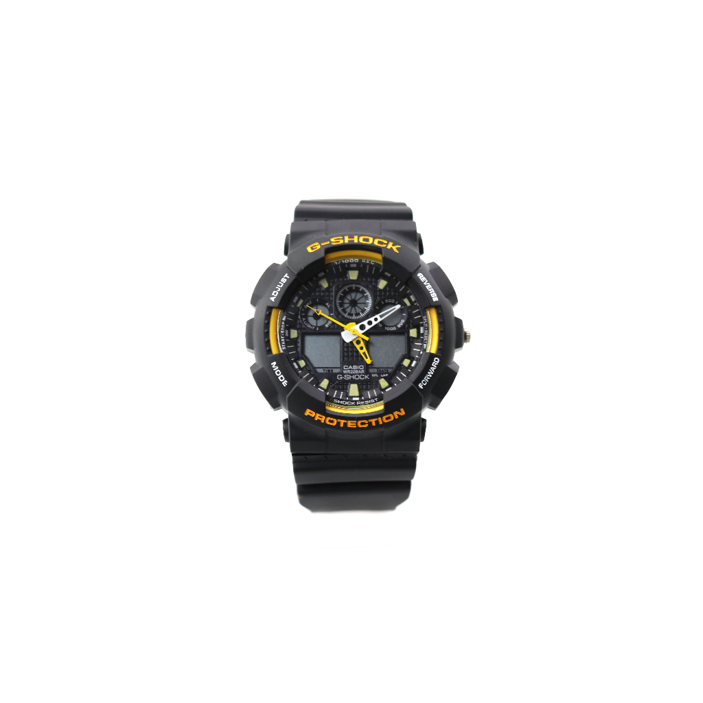 Relógio Masculino Casio G-shock WR20BAR GA-100 Preto e Amarelo | Shopee ...