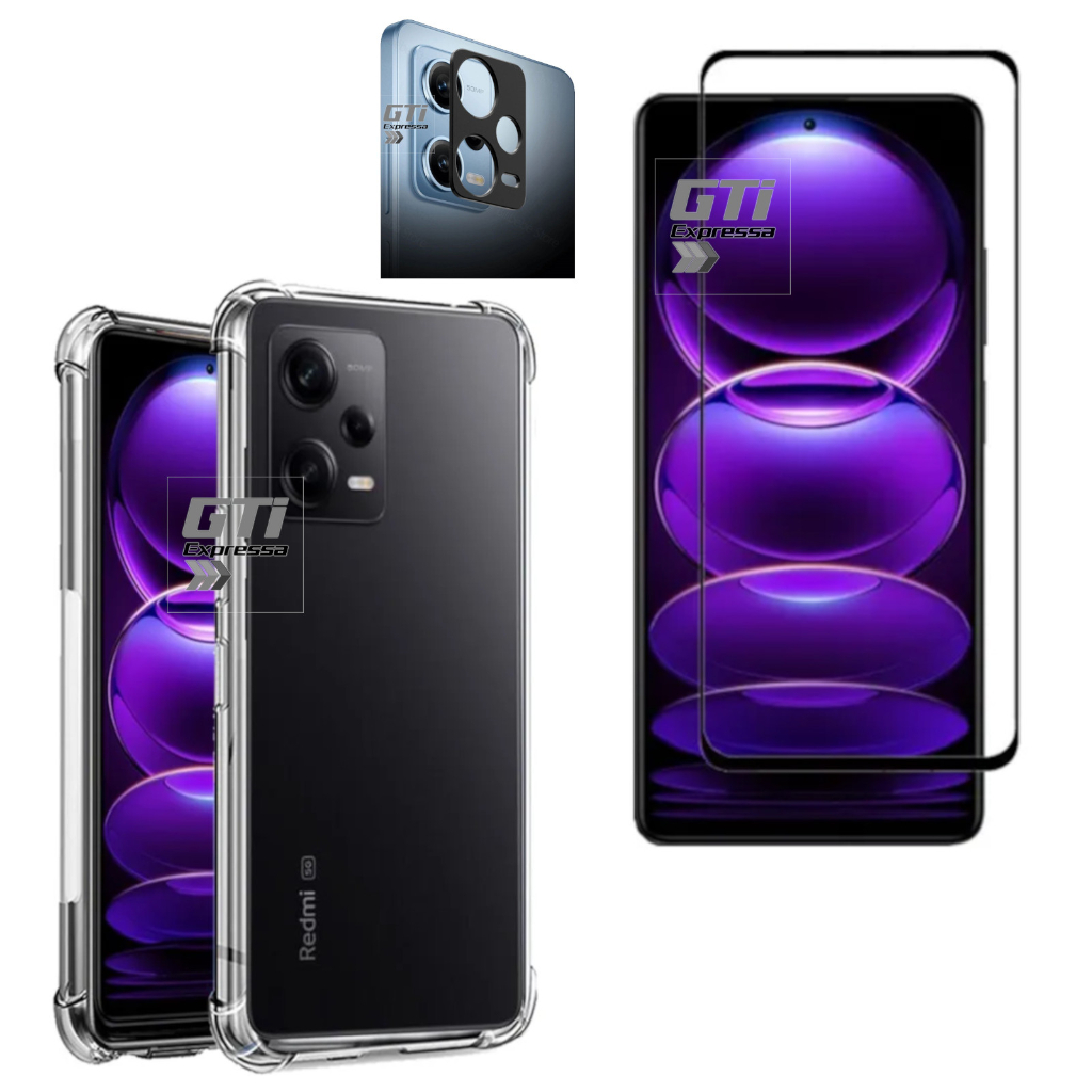 Kit Capa Anti Impacto E Película De Vidro Para Xiaomi Redmi Note 12 Pro