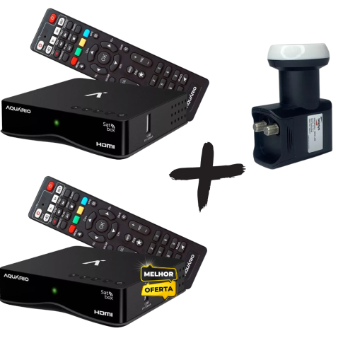 Kit 2 Receptor Digital Satbox Dth-9000 Aquário + Lnbf Duplo | Shopee Brasil