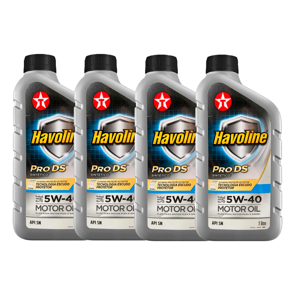 Kit 4 Texaco havoline 5w40 Pro DS | Shopee Brasil