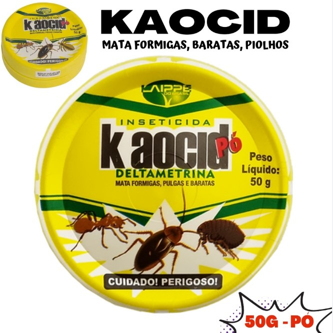 Kaocid 50g Inseticida Mata Formigas, Pulgas, Piolhos e Baratas | Shopee ...