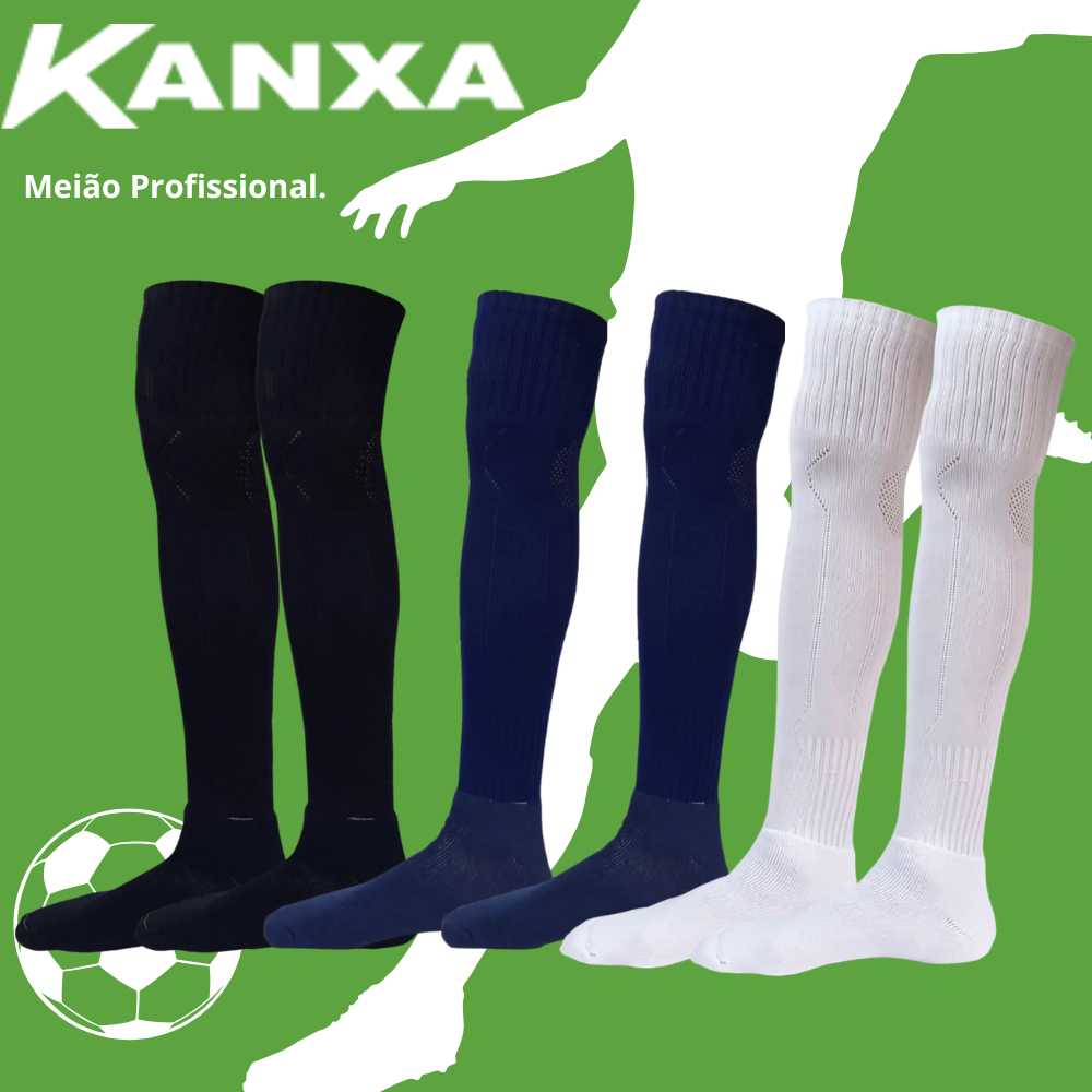 Meião de Futebol Profissional 39-43 Altura do Joelho Adulto Kanxa Atoalhado | Shopee Brasil