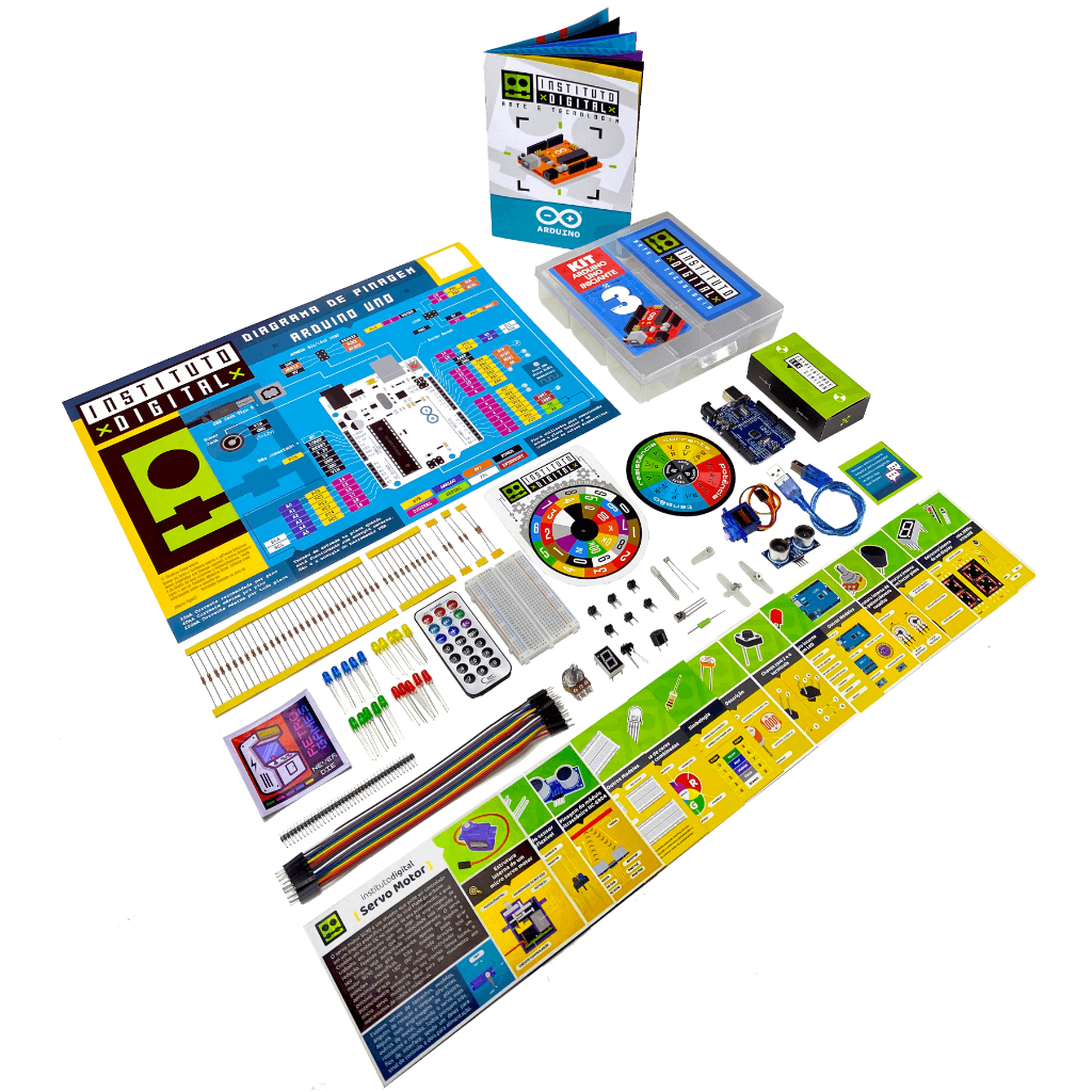 Kit Uno completo 3 iniciante para Arduino com banner e Tutorial ...
