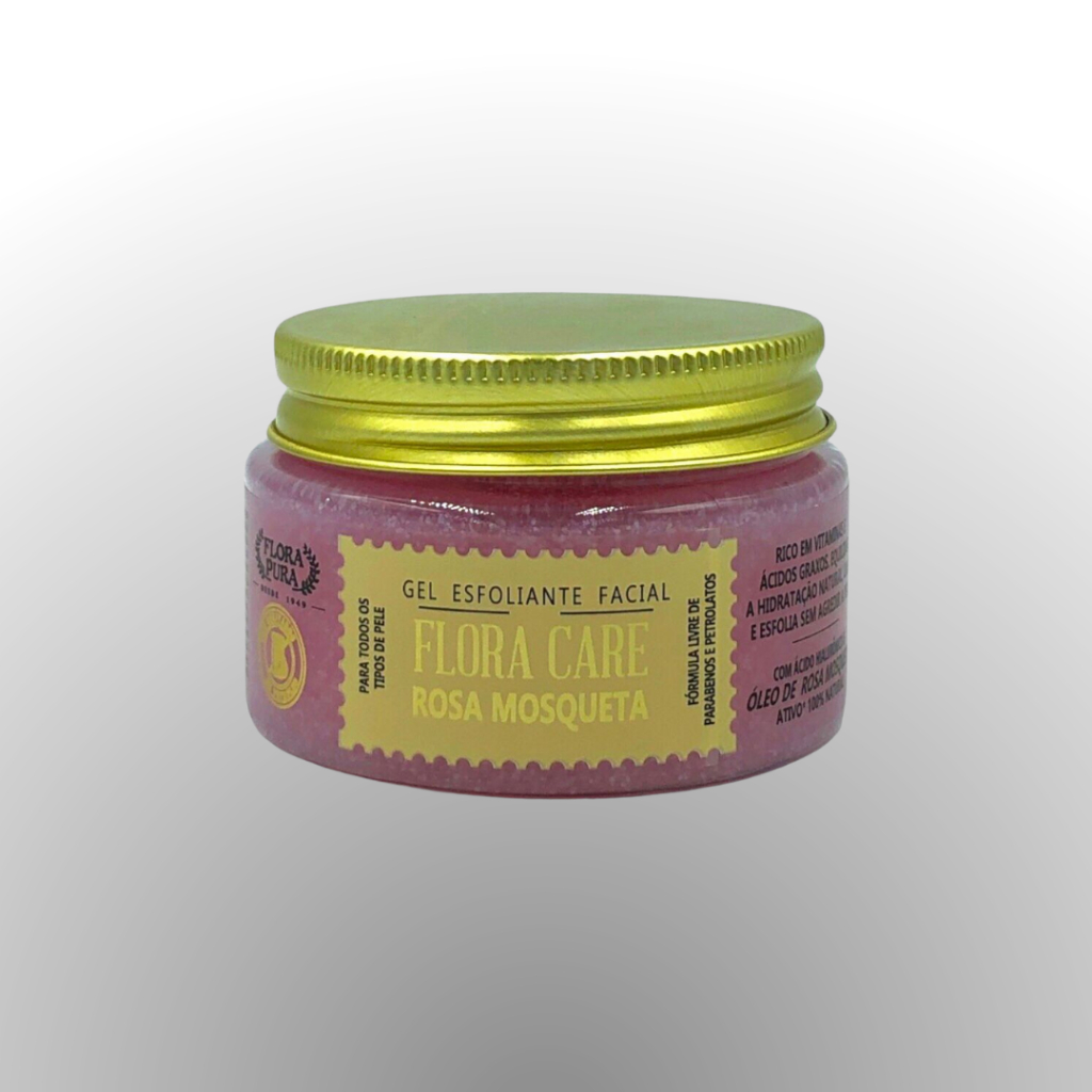 Gel esfoliante facial de Rosa Mosqueta 100g | FLORA PURA | Shopee Brasil