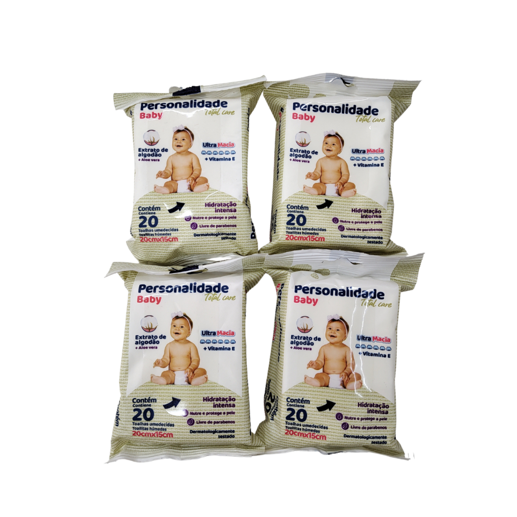 Kit Toalhinhas Umedecidas de Bolso com 4 Pact-80 uni 20Cmx15Cm ...