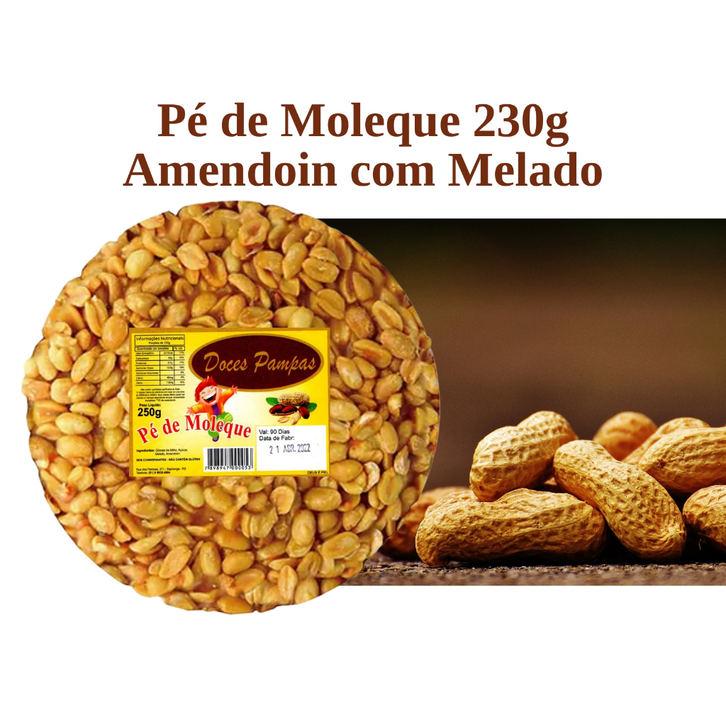 Kit 10un Doce Pé De Moleque Rapadura De Amendoim Crocante Com Melado ...