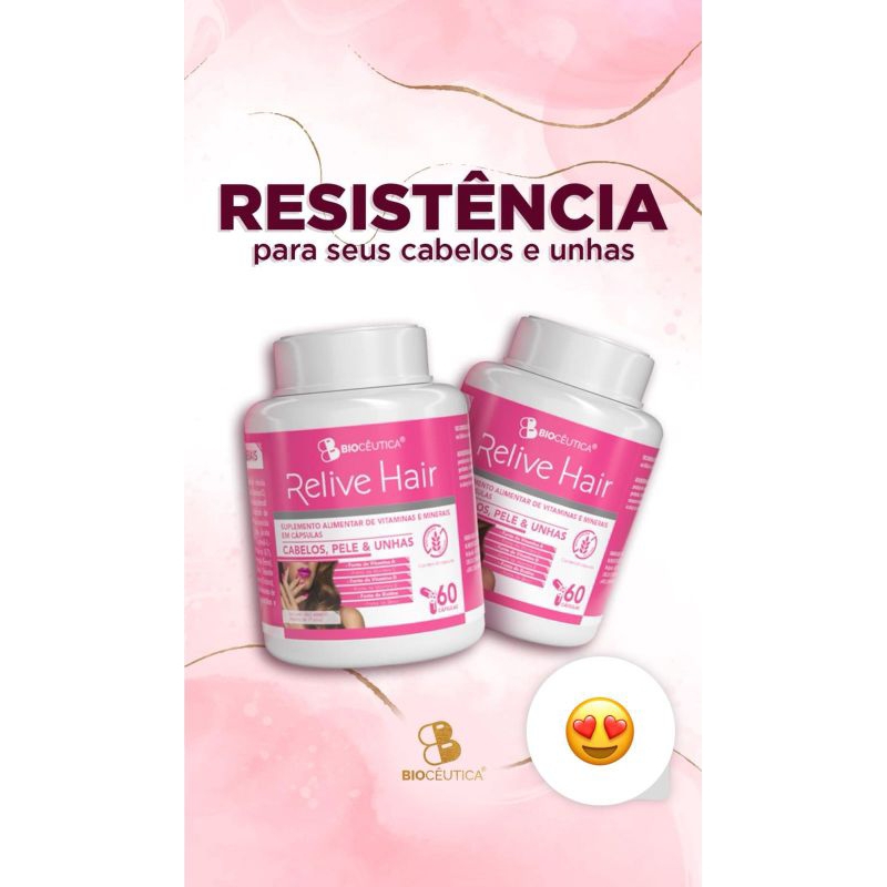 Suplemento Relive Hair: Cabelos, Pele e Unhas 60 Caps. | Shopee Brasil