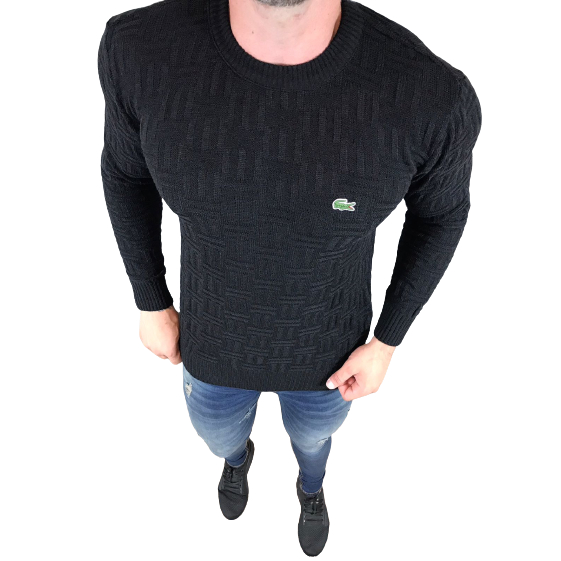 Sueter Lacoste preto | Shopee Brasil