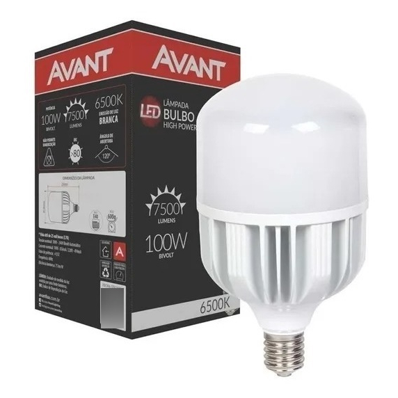 Lâmpada Led 100w Bivolt 6500k Bivolt Alta Potência Avant | Shopee Brasil