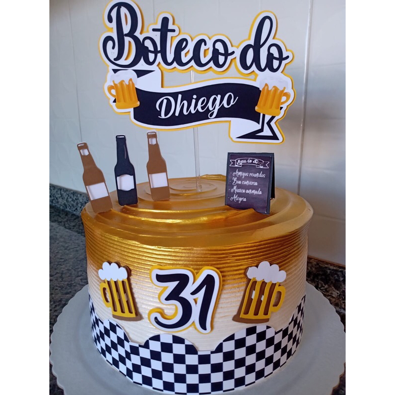 Topp Topper Bolo Boteco Personalizado | Shopee Brasil