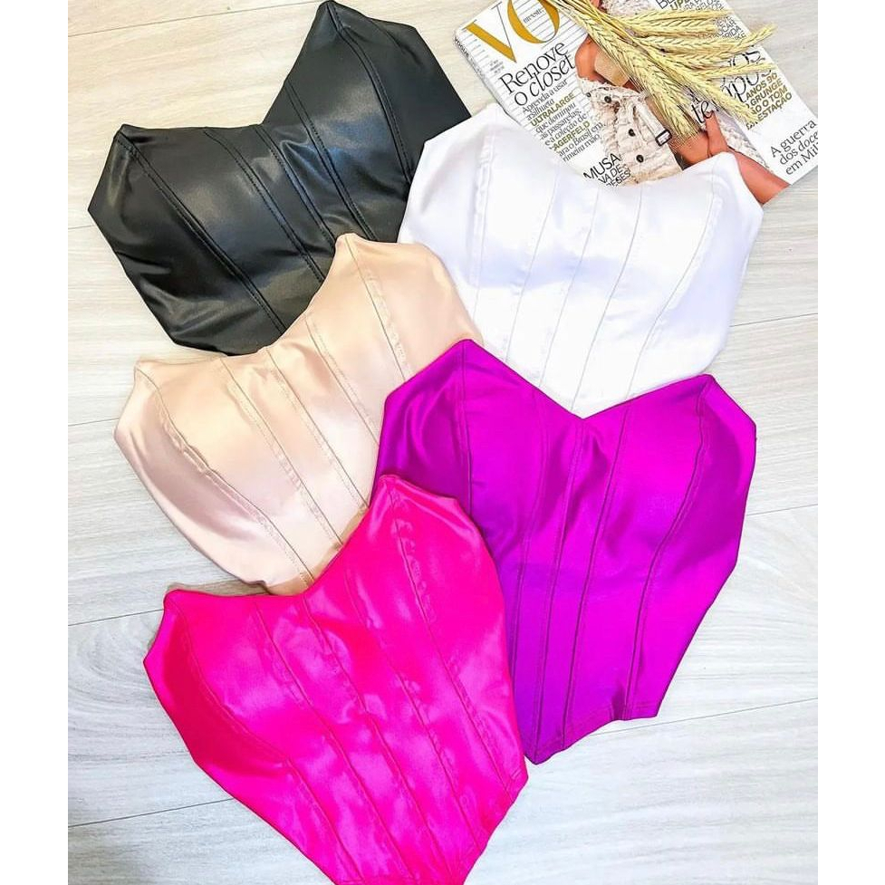 Cropped Rosa Barbie - Corcele Cirre - Croped Corsete Feminino - Corset ...