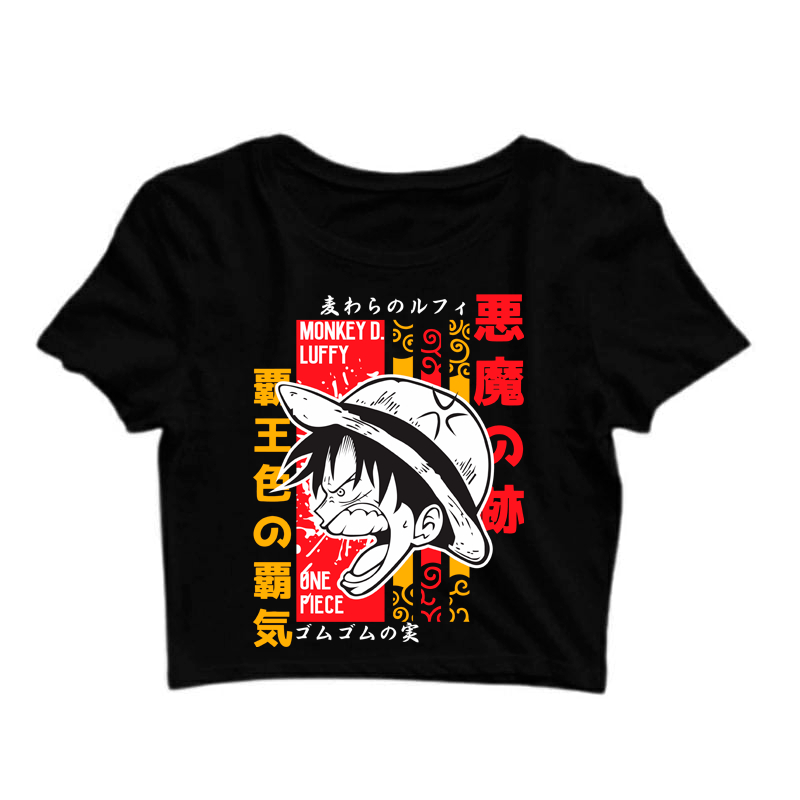 Cropped Frente Tendência blogueira One Piece Monkey D Luffy Anime Mangá ...