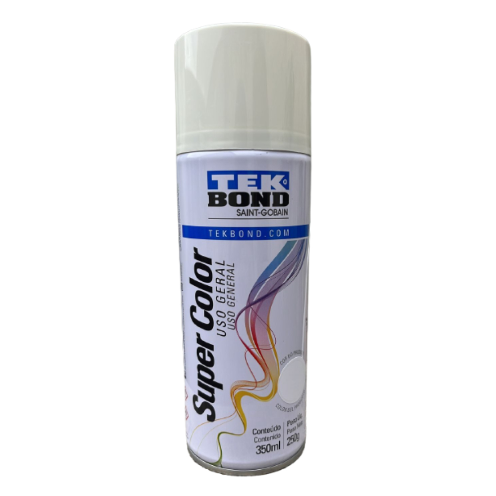 Tinta Spray Super Color Uso Geral 350ml - Branco Fosco - Faz a Boa!