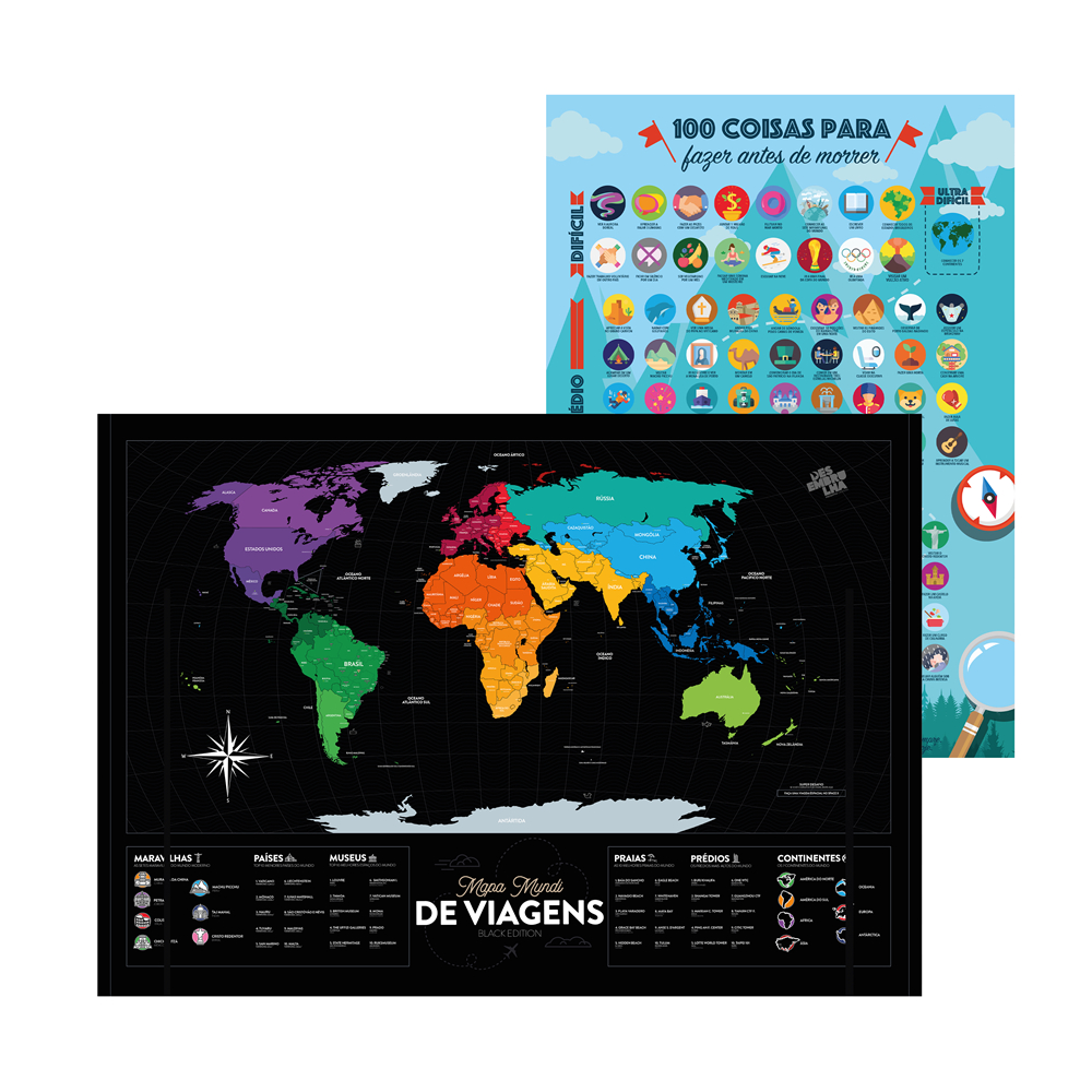 Kit Raspadinhas Viagens: Mapa-Mundi + Coisas para Fazer | Shopee Brasil