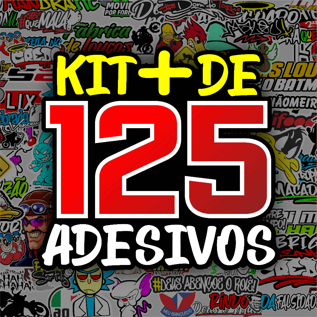 Super Cartela + de 125 Adesivos variados Cartela, Vinil para bicicleta, moto, carro, Bike ...